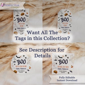 Editable Halloween Boo Tags, Boo Gift Tag, Downloadable Halloween Tags ...