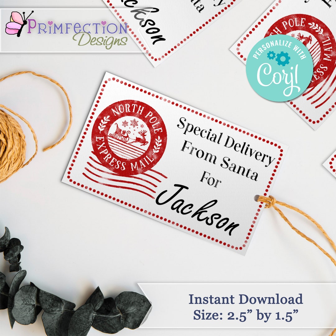 Special Delivery From Santa Tags Download, Editable Santa Tags ...