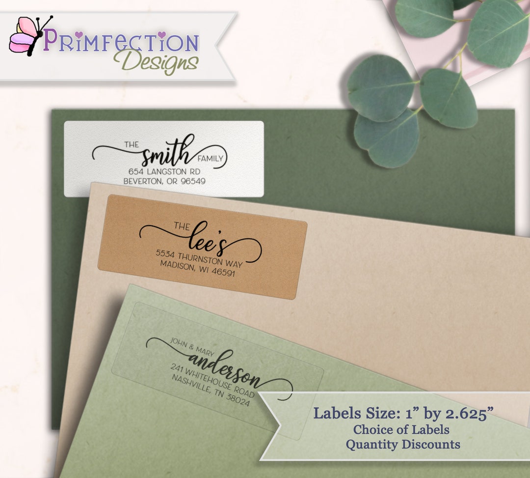 Set of Return Address Labels - Custom Personalized Stickers, Fancy ...