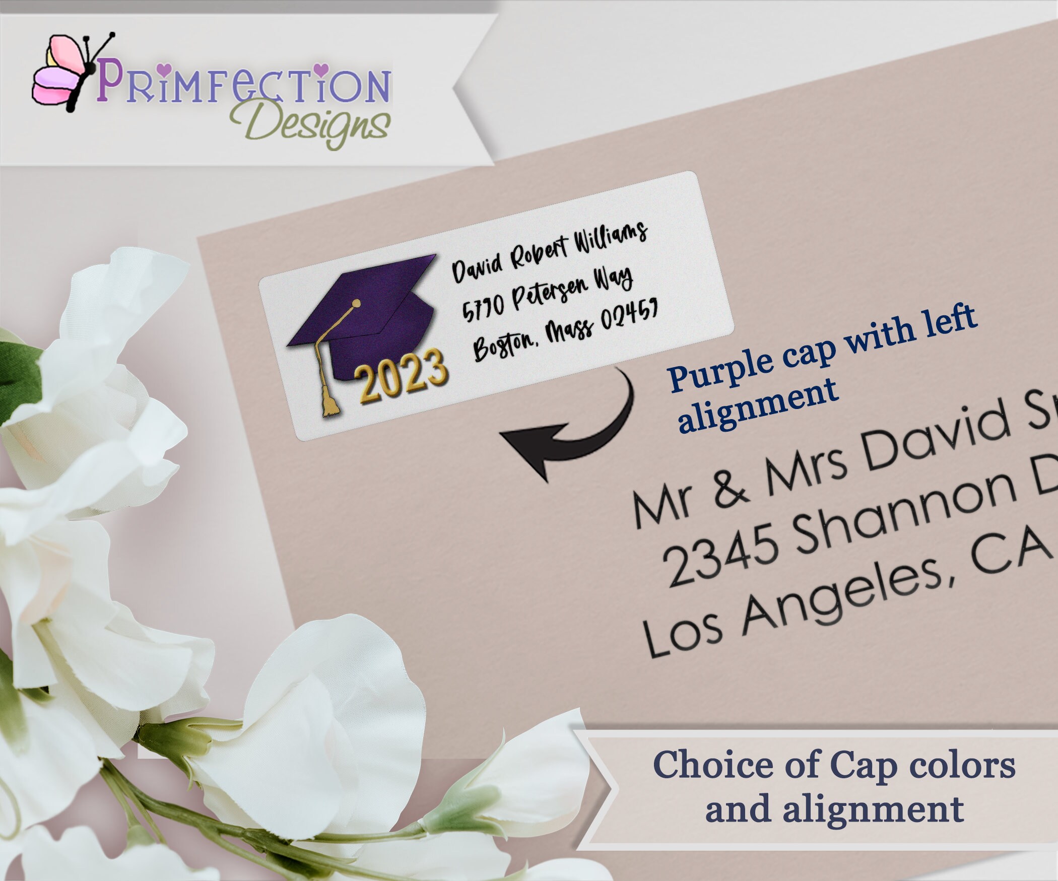 Graduation Return Address Labels Personalized Graduation Cap - Etsy