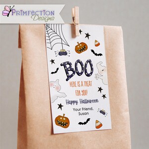 Printed Personalized Halloween Hang Tags, Halloween Favor Tags, Trick ...