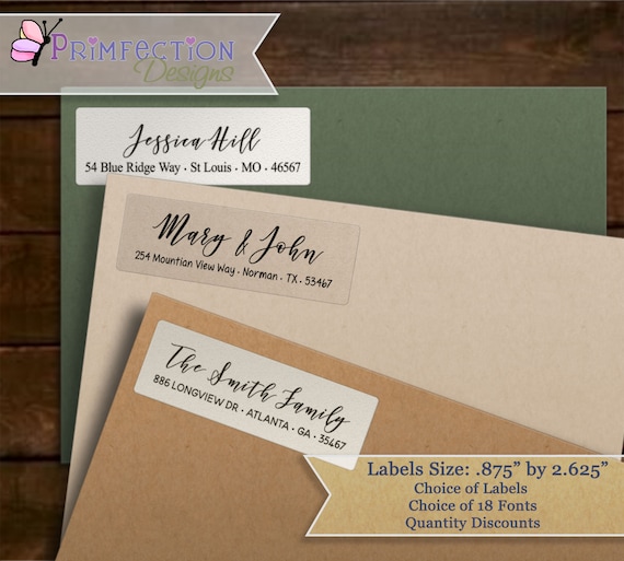 Return Address Labels Personalized Script Address Labels - Etsy
