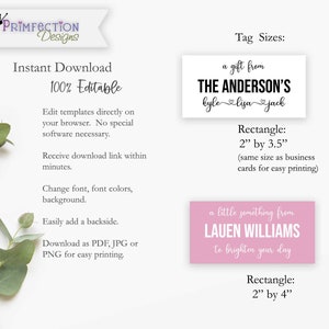 Fully Editable Gift Tags Instant Download, All Occasion Gift Tags ...