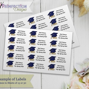 Graduation Return Address Labels Personalized, Graduation Cap Stickers ...