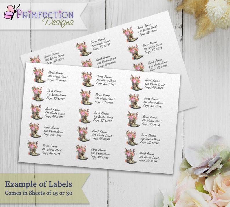 Personalized Return Address Labels Cowboy Boots Address - Etsy