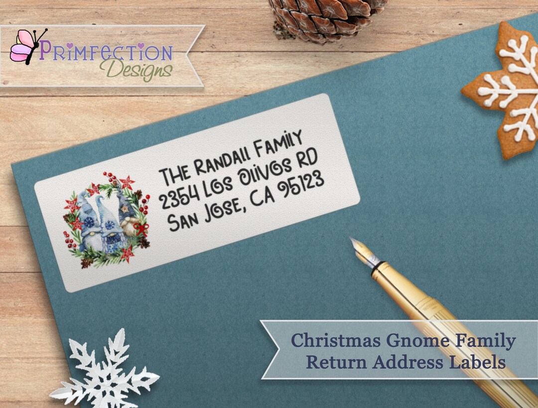 Christmas Return Address Labels Stickers, Holiday Return Address Labels ...