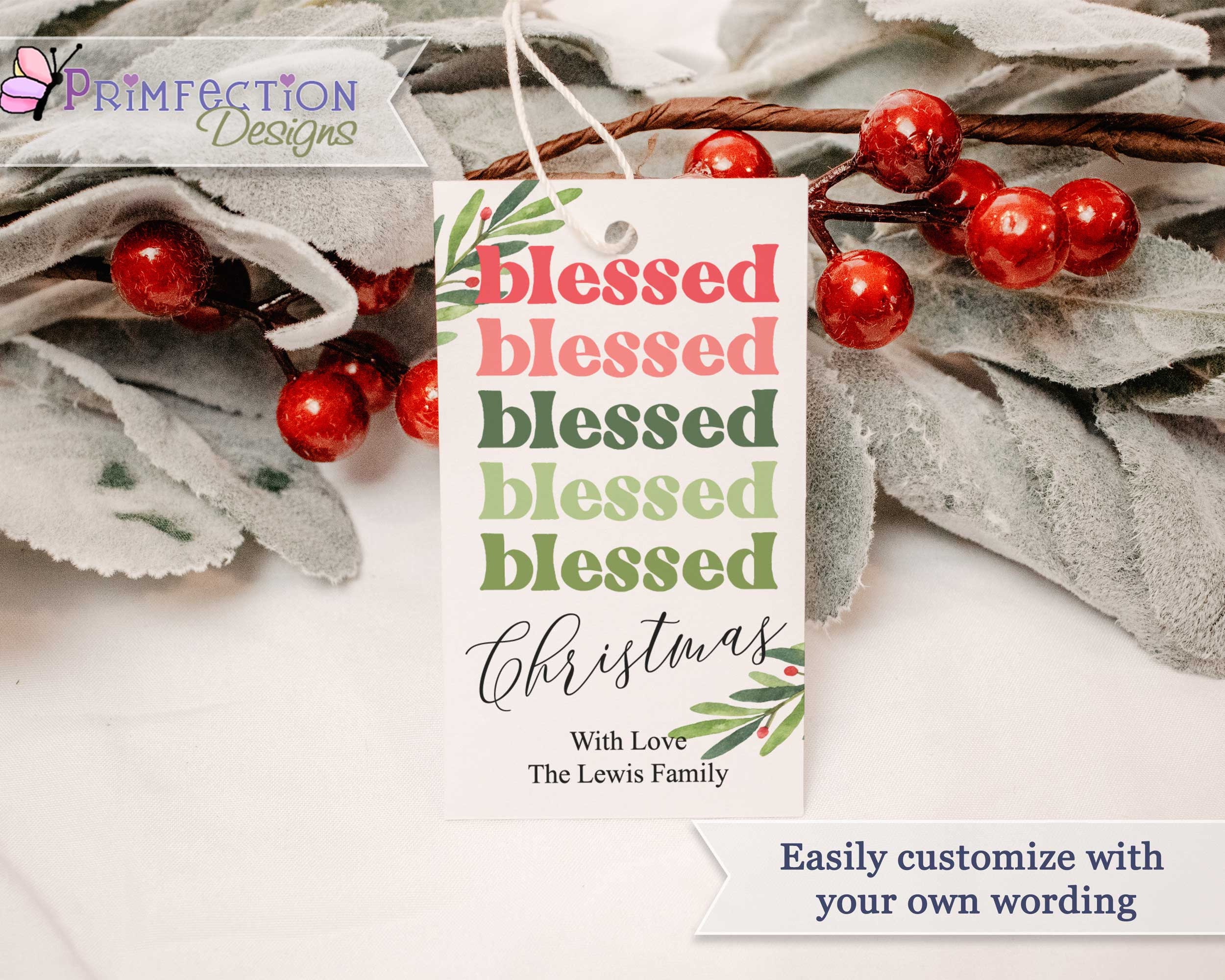 Editable Christmas Gift Tag Merry Christmas Printable Tags - Etsy