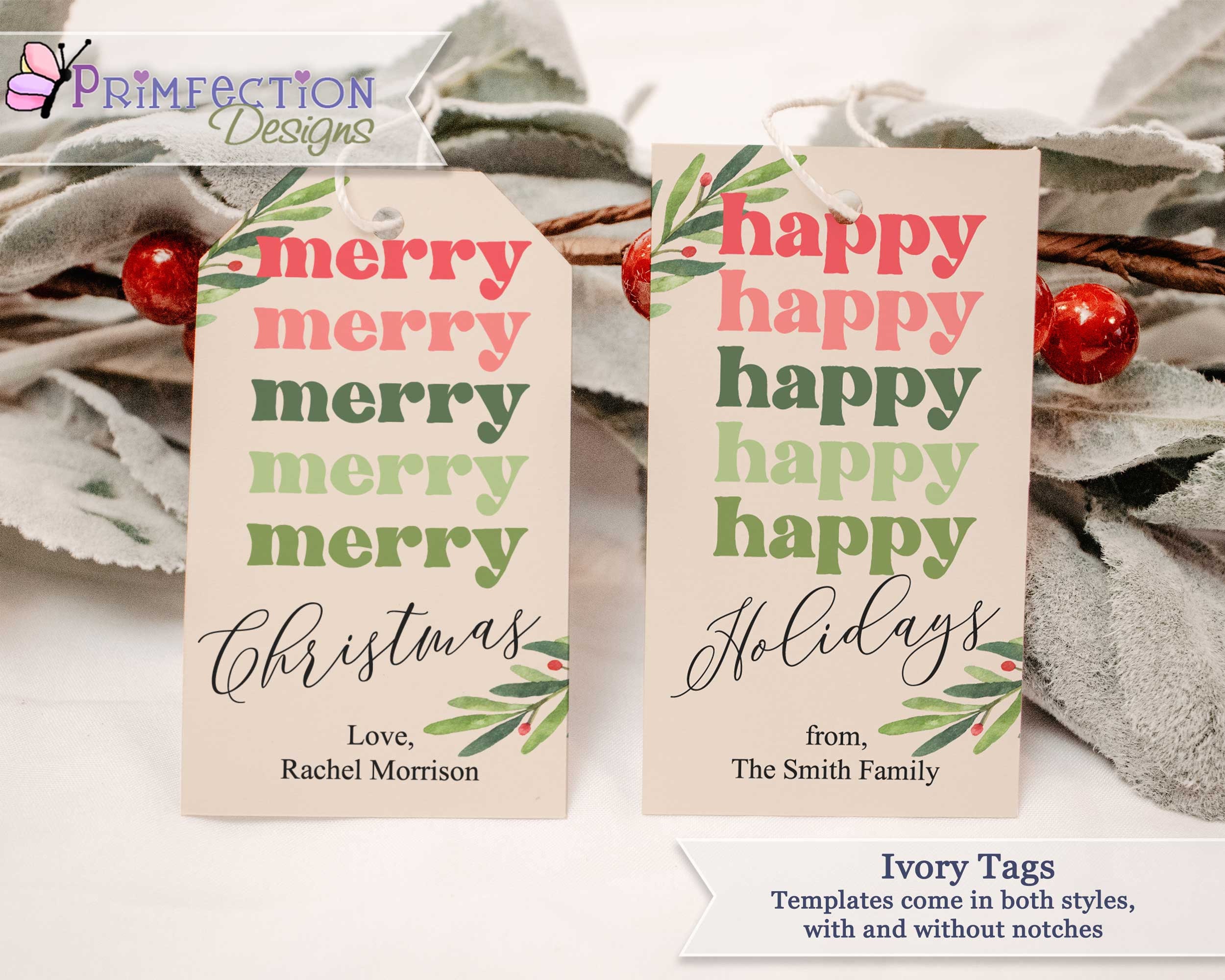 Editable Christmas Gift Tag, Merry Christmas Printable Tags, Farmhouse ...