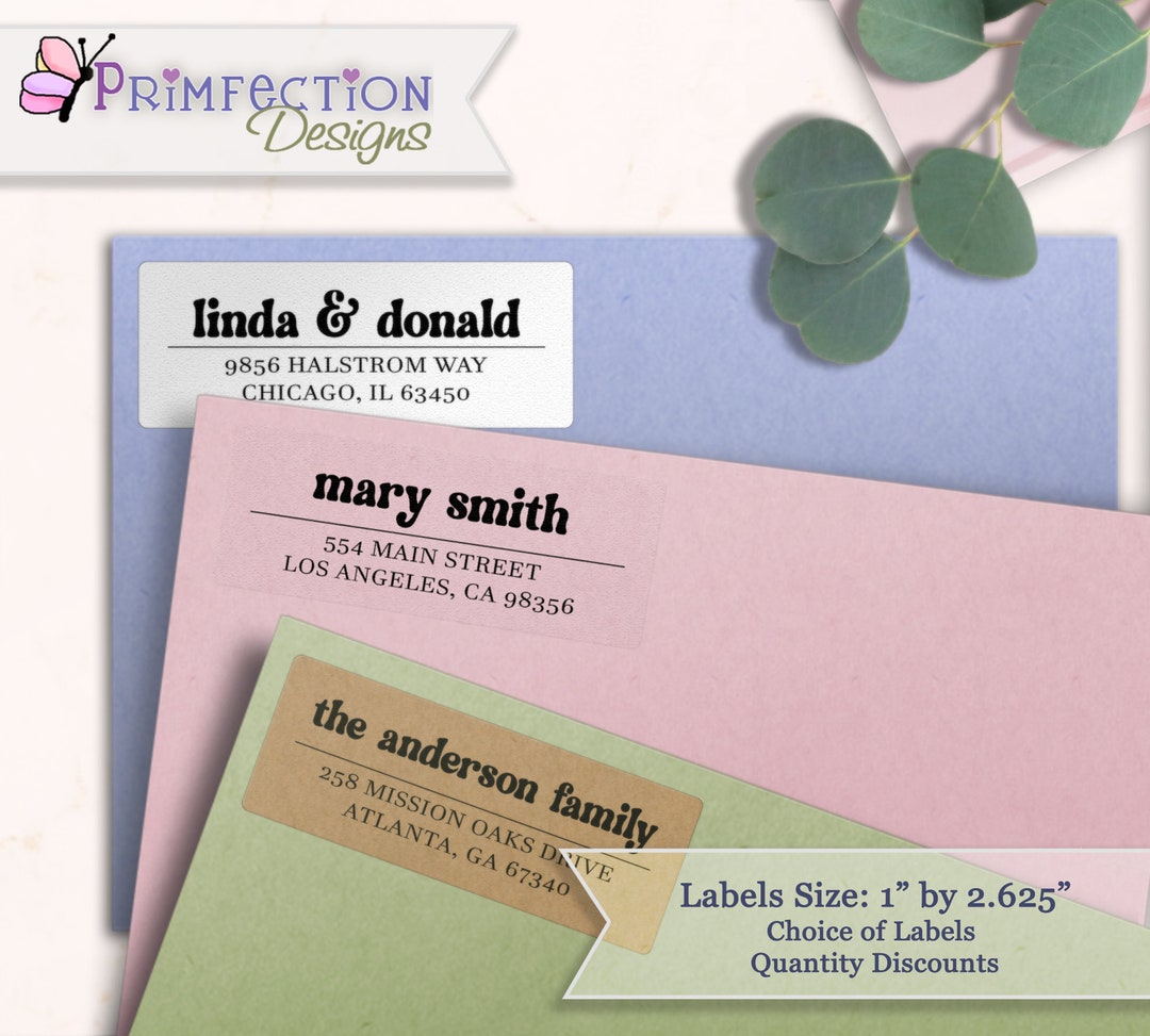 Set of Return Address Labels - Custom Personalized Stickers, Fancy ...