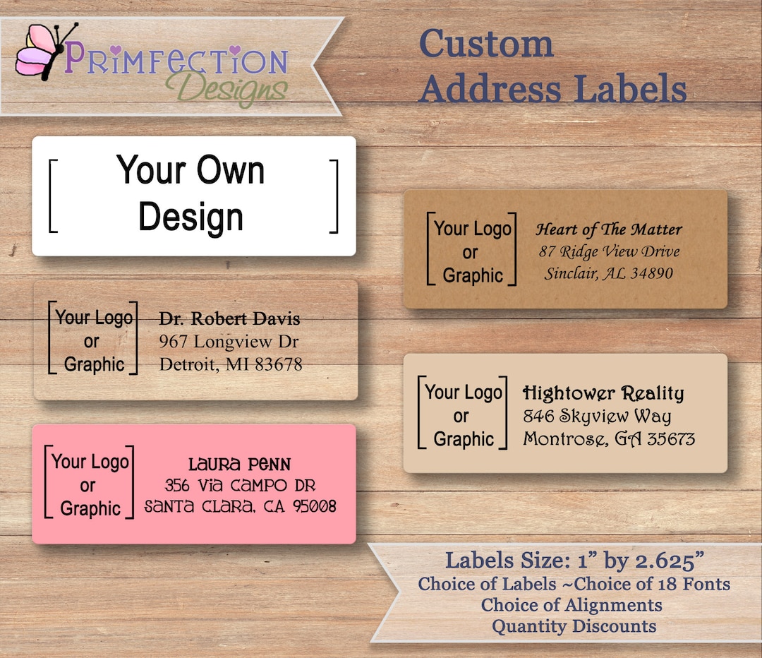 Custom Return Address Labels, Custom Business Logo Address Labels ...