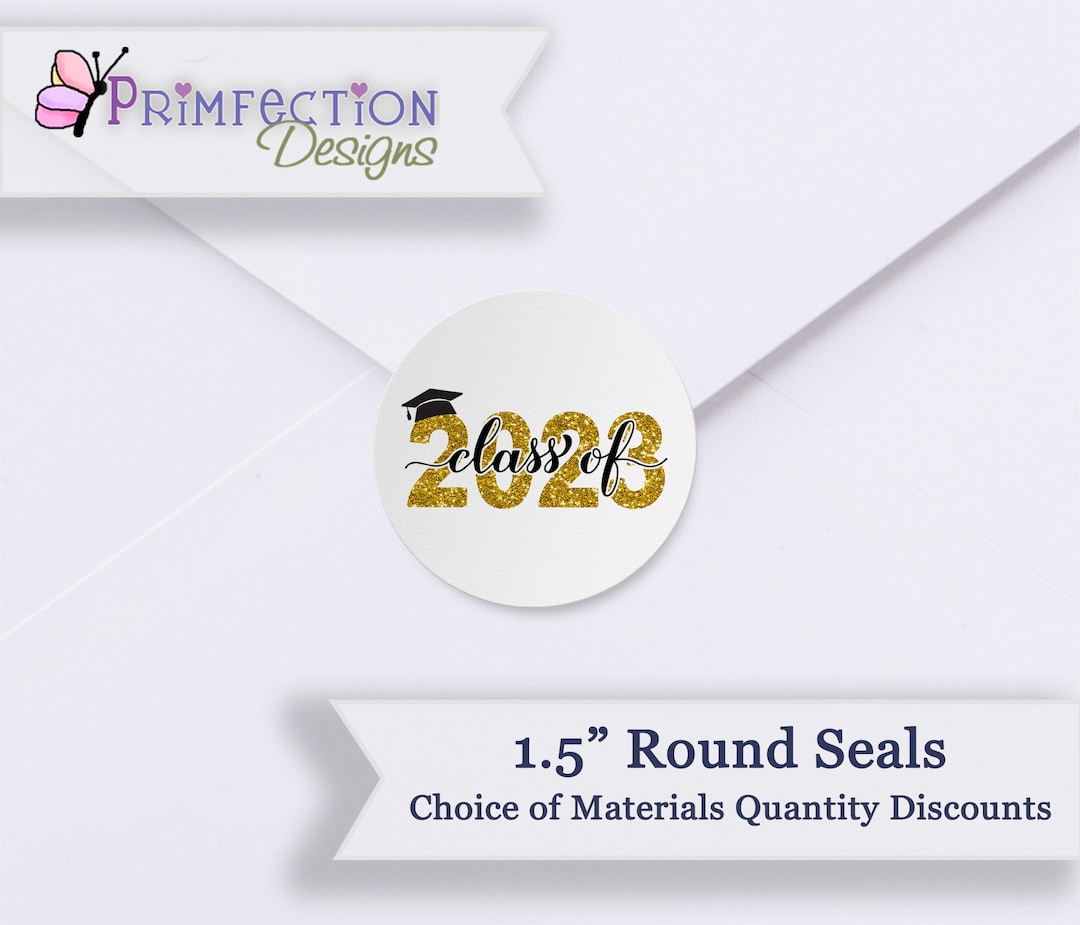 Class of 2023 Graduation Seals, Gold Graduation Custom Envelope Seals ...