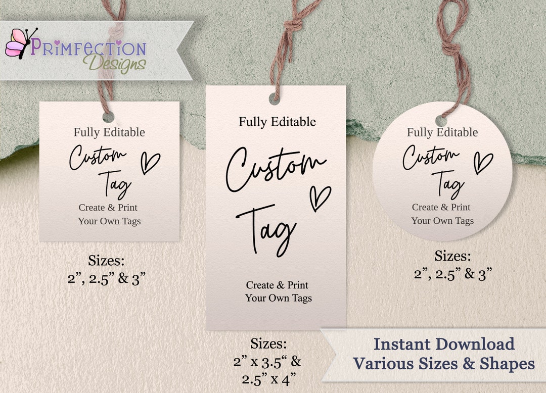 Editable Hang Tag Instant Download, Minimalist Gift Tags Template ...