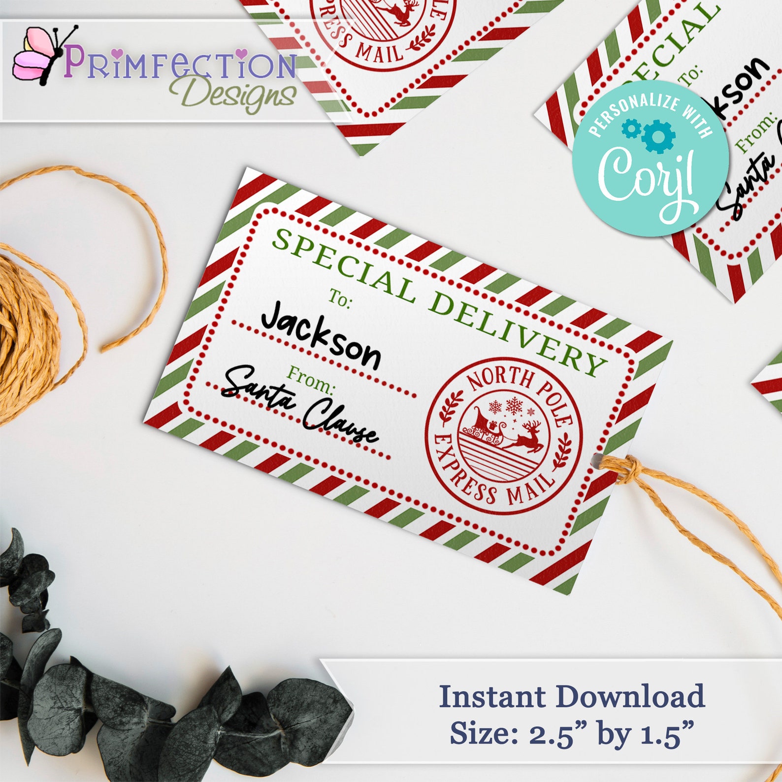 Christmas Gift Labels Template Printable Special Delivery Stickers Tags ...