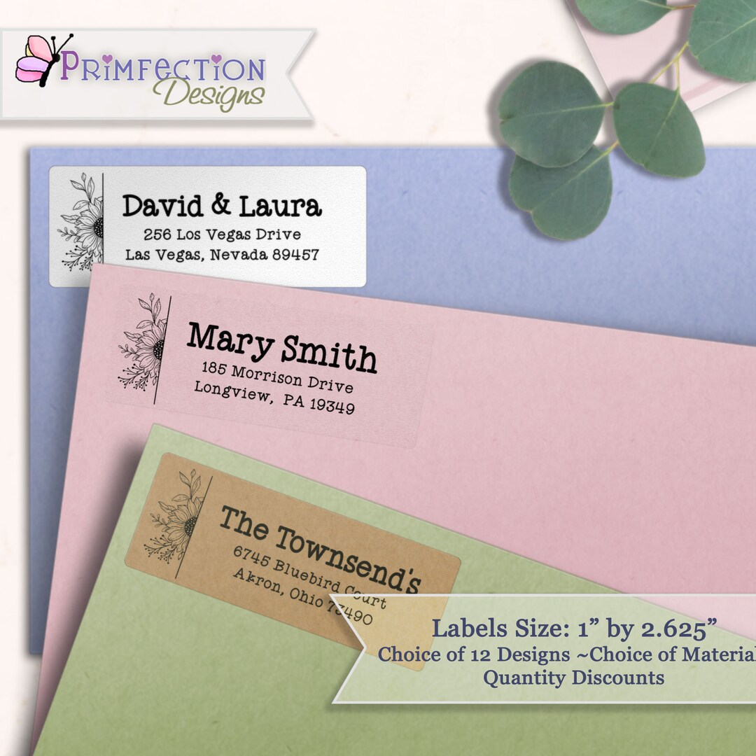 Personalized Sunflower Return Address Label | Custom Address Stickers ...
