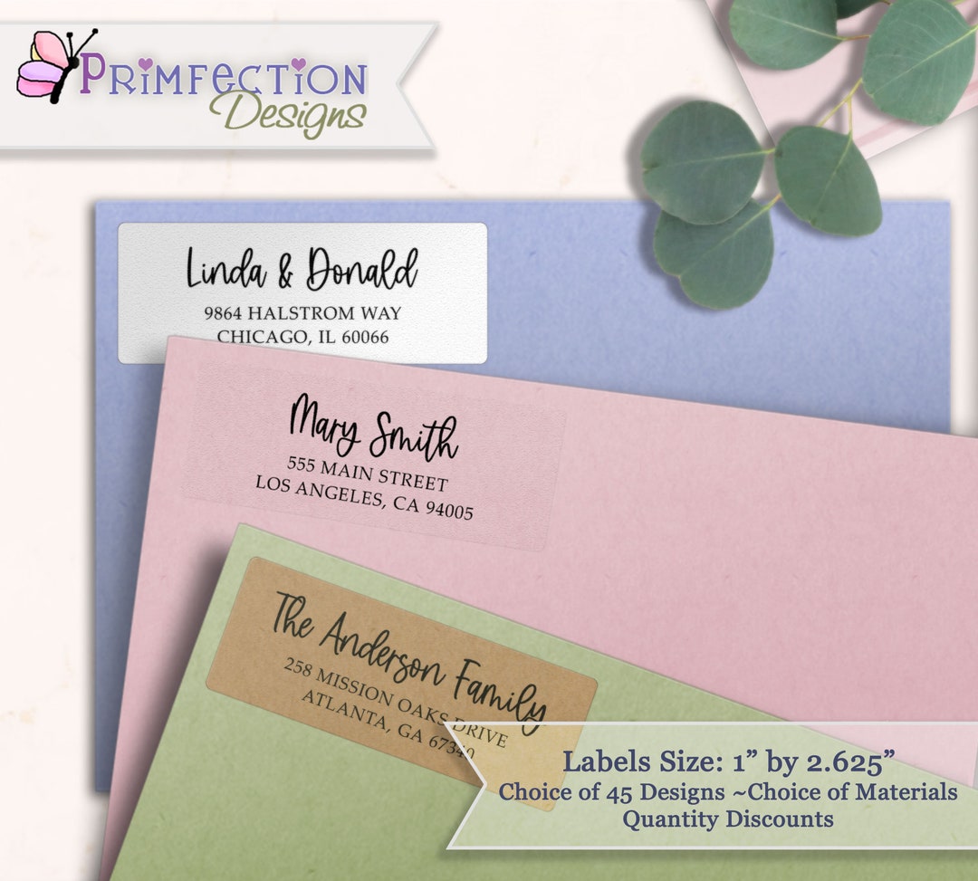 Set of Return Address Labels - Custom Personalized Stickers, Fancy ...