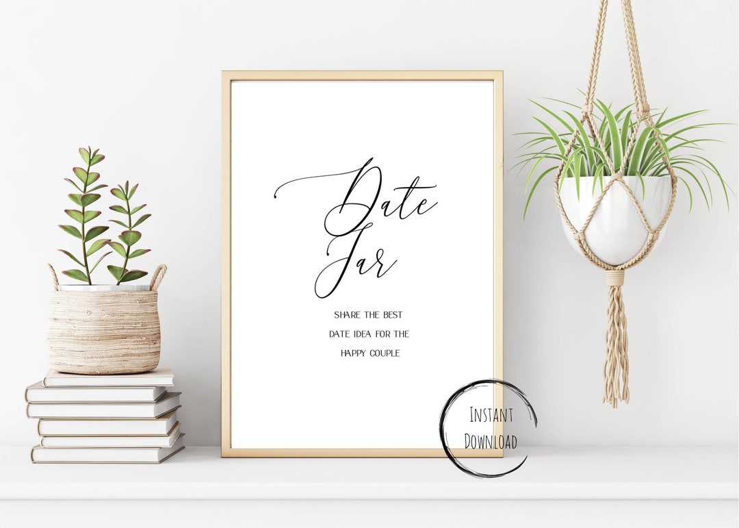 TEMPLATE | Date Jar Sign Wedding Template | Wedding Sign Template ...