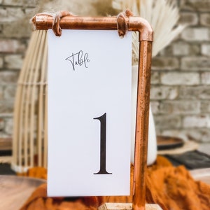 Copper & Wood Wedding Sign Stand | Copper and Wood Table Number Stand ...