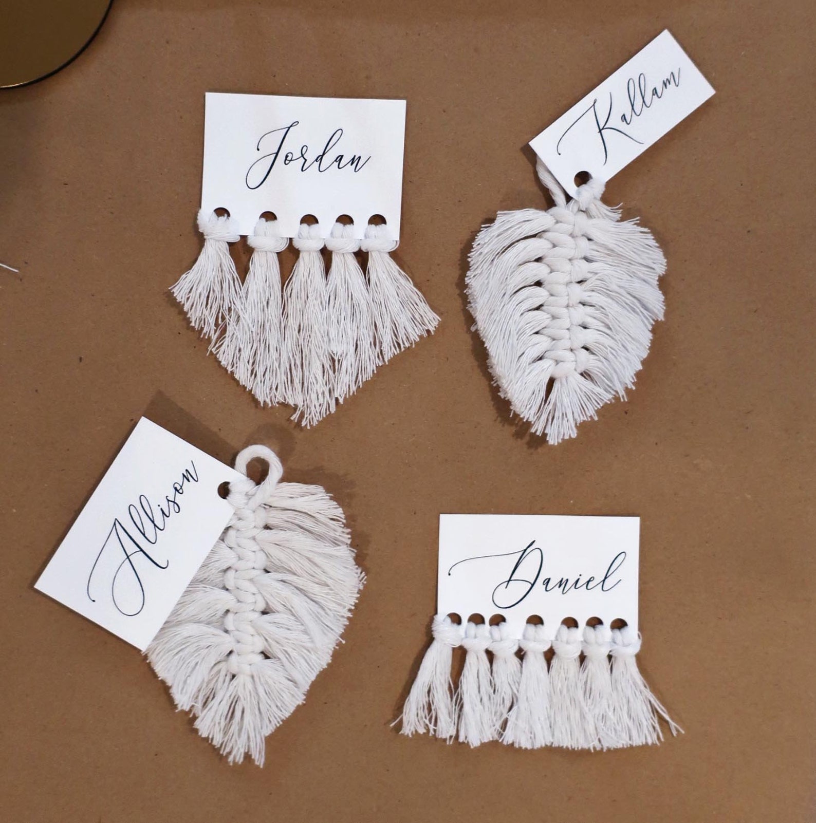 Wedding Macrame Name Tags | Macrame Escort Cards | Macrame Wedding ...