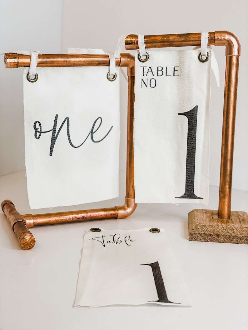 Cloth Wedding Table Number Sign | Cloth Canvas Wedding Signs | Modern ...