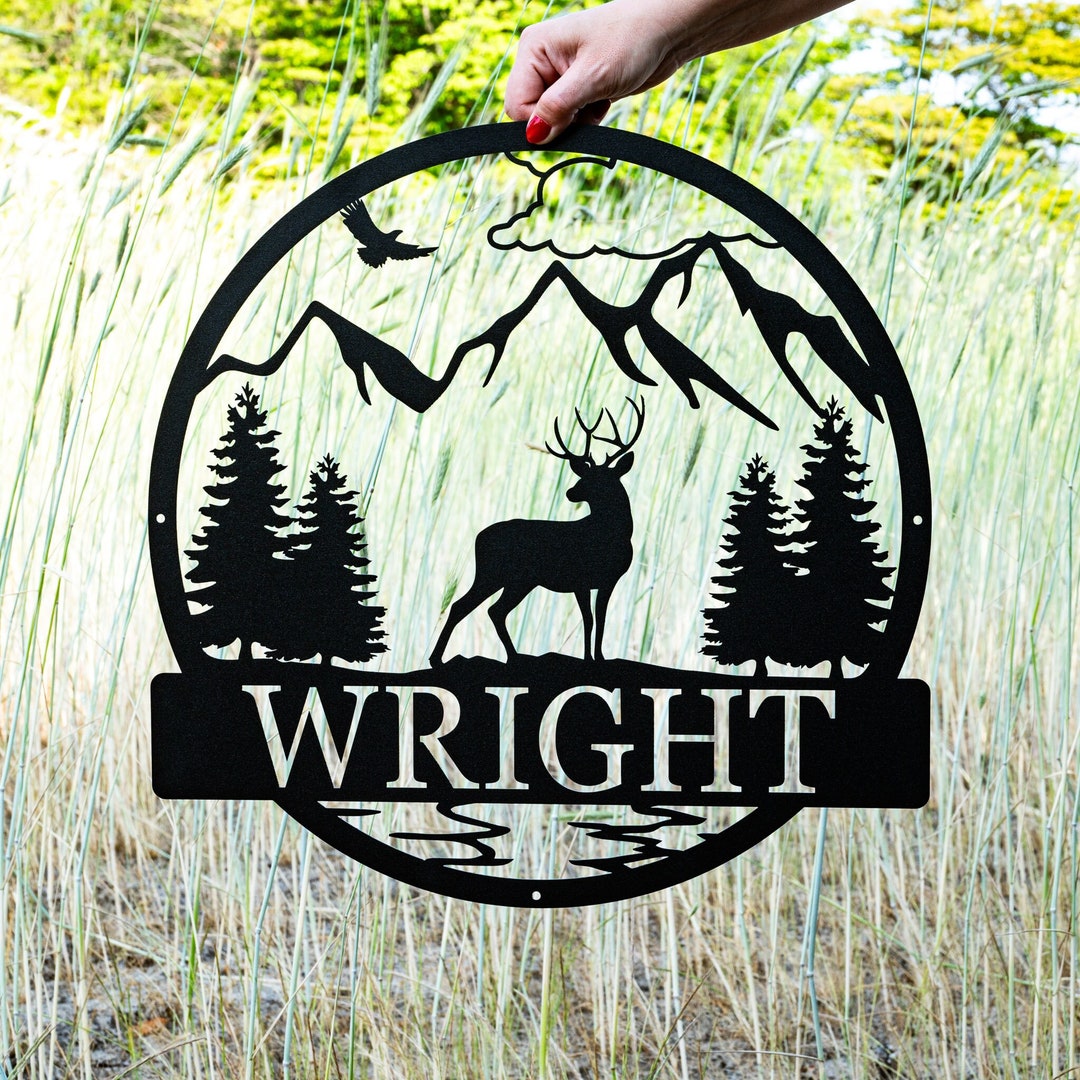 Custom Deer Outdoor Cabin Sign | Mountain Decor | Hunting Gift for Men ...