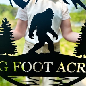 Outdoor Sasquatch Custom Name Metal Sign | Bigfoot Mountain Metal Sign ...