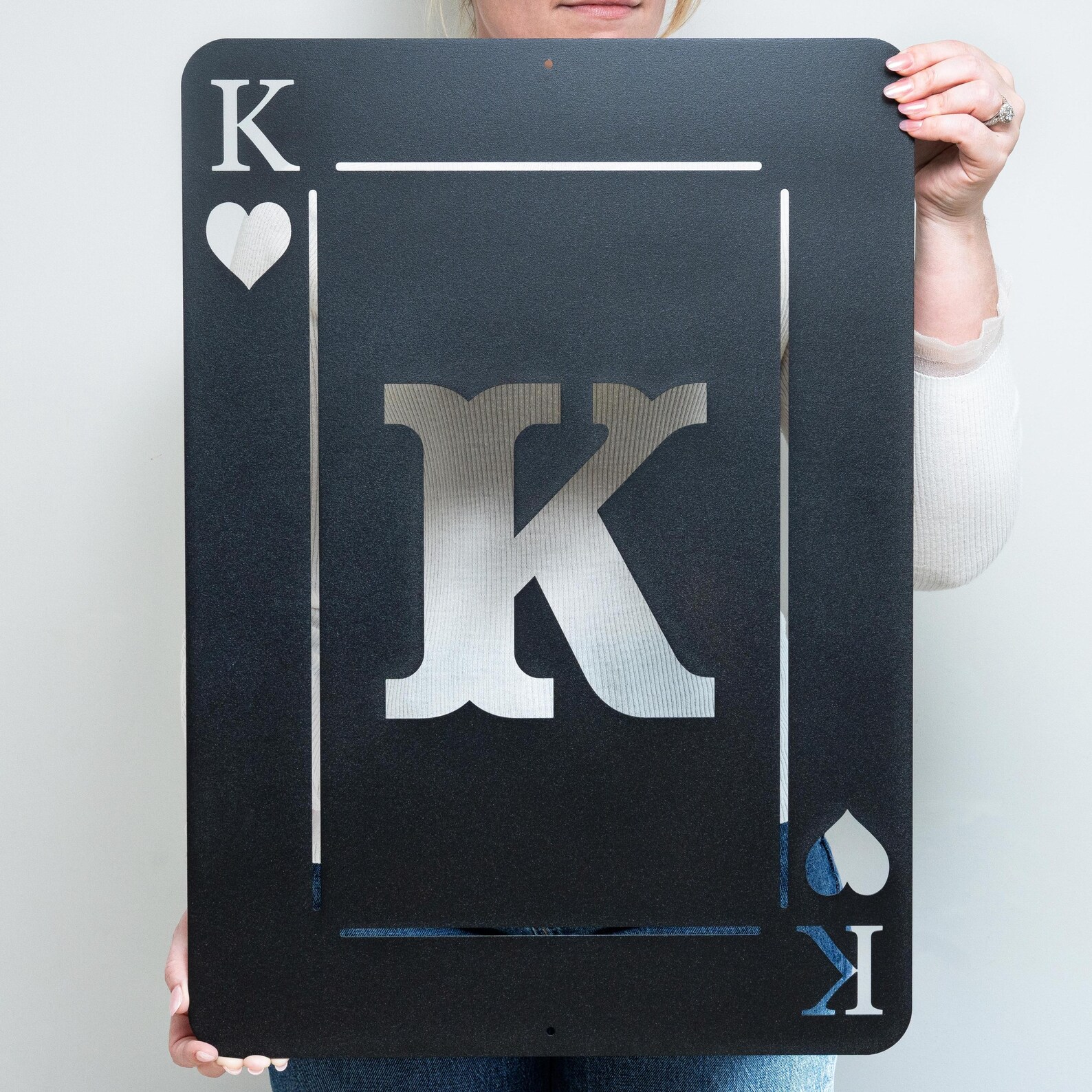 Personalized Metal Playing Card Letter Monogram | Playing Card Deck ...