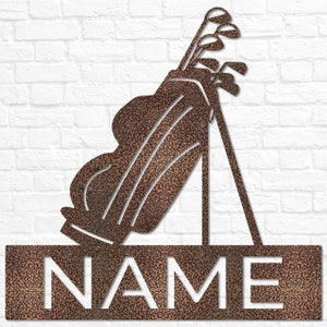 Personalized Metal Golf Name Sign, Custom Golf Name Sign, Sports Name ...
