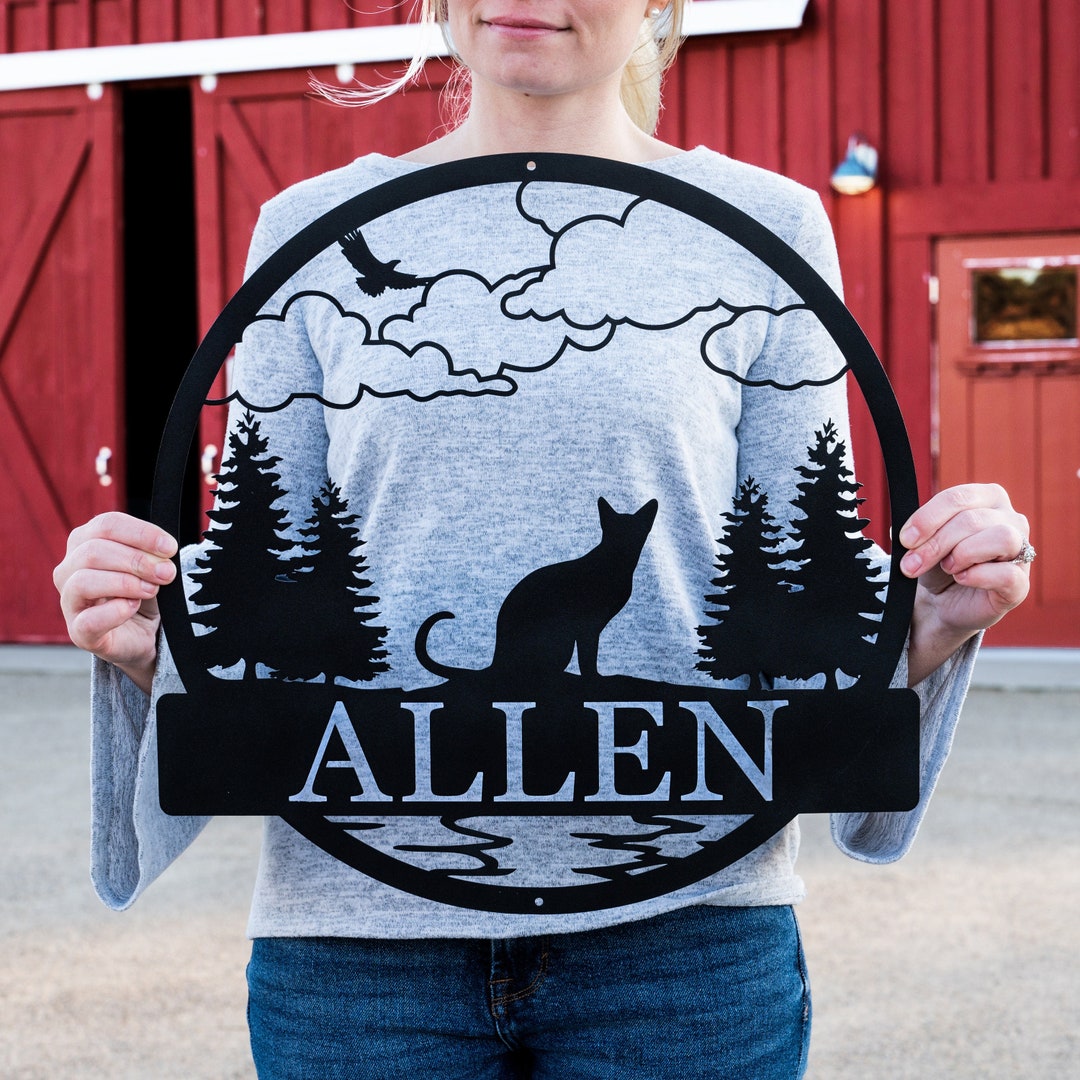 Custom Cat Decor | Metal Cat Sign | Cat Lovers Wall Art | Indoor ...