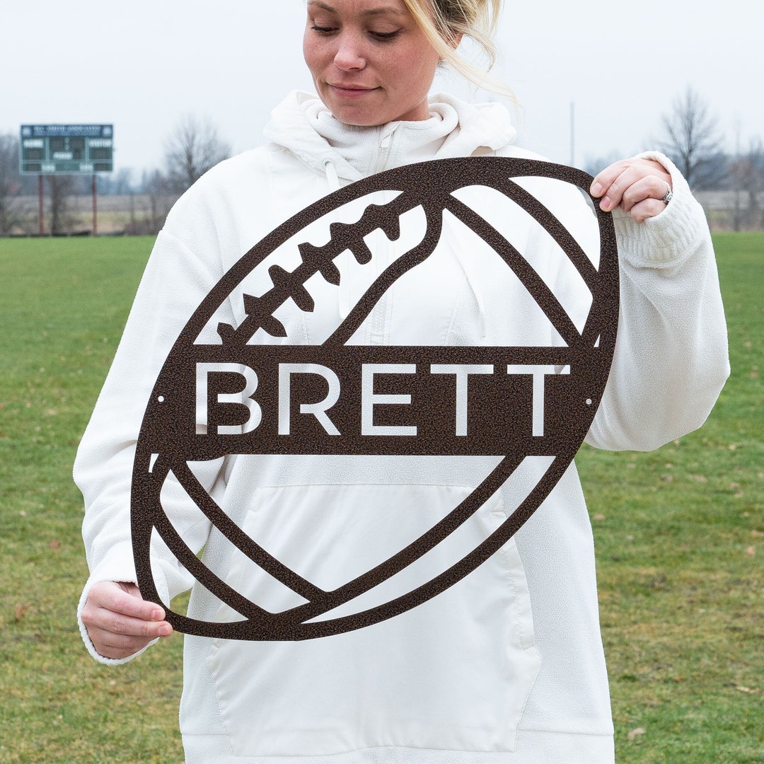 Personalized USA Football Metal Wall Art, Football Sign, Football Name ...