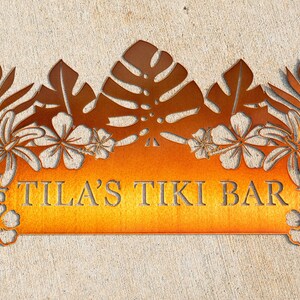 Personalized Tiki Bar Metal Sign | Beach Bar Sign Art | Living Room ...
