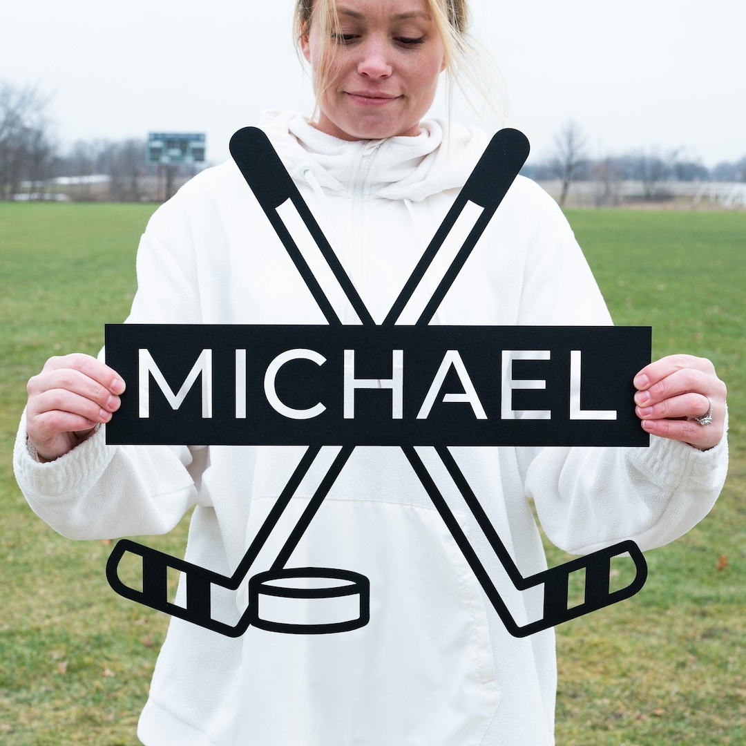 Personalized Hockey Name Sign, Metal Wall Art, Hockey Name Sign, Sports ...