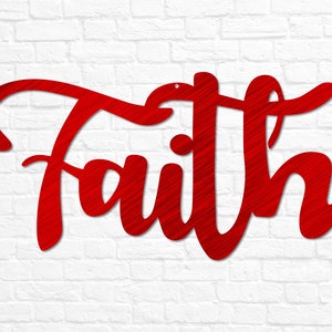 Metal Faith Sign | Metal Word Wall Decor | Faith Sign | Religious Wall ...