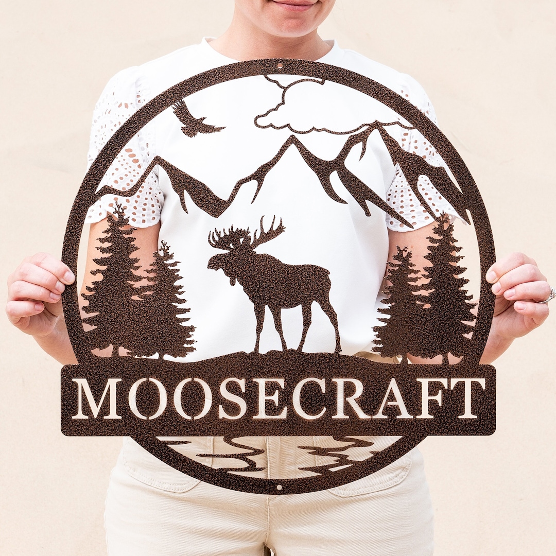 Personalized Moose Outdoor Sign | Metal Moose Sign With Last Name ...