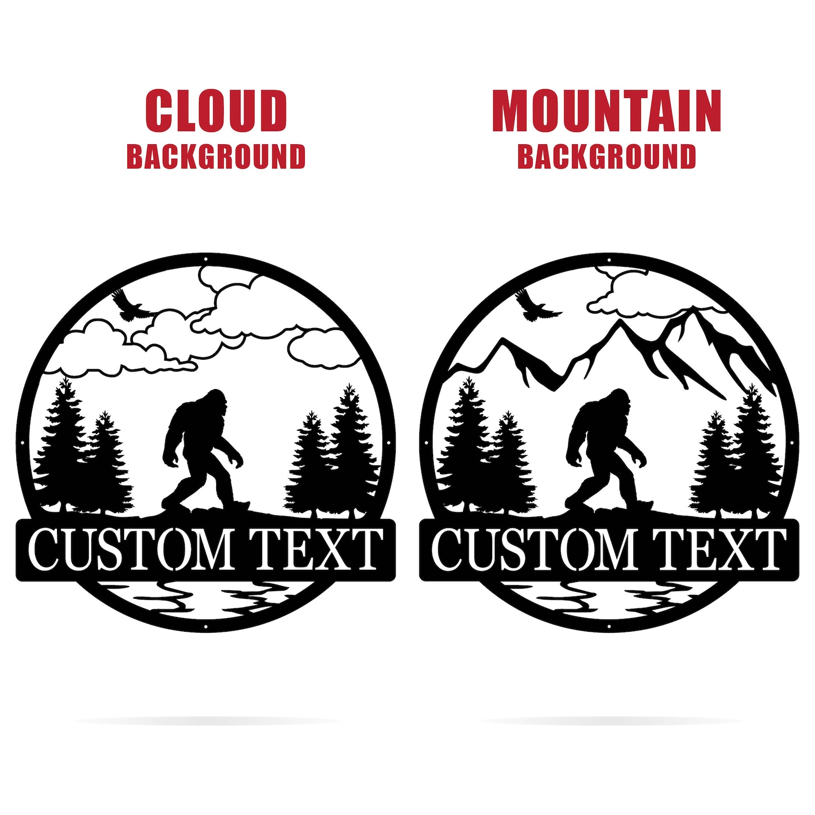 Outdoor Sasquatch Custom Name Metal Sign Bigfoot Mountain Metal Sign ...