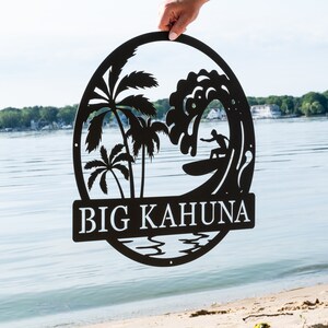 Custom Metal Surf Outdoor Name Sign | Surfer Sign | Beach Theme Decor ...