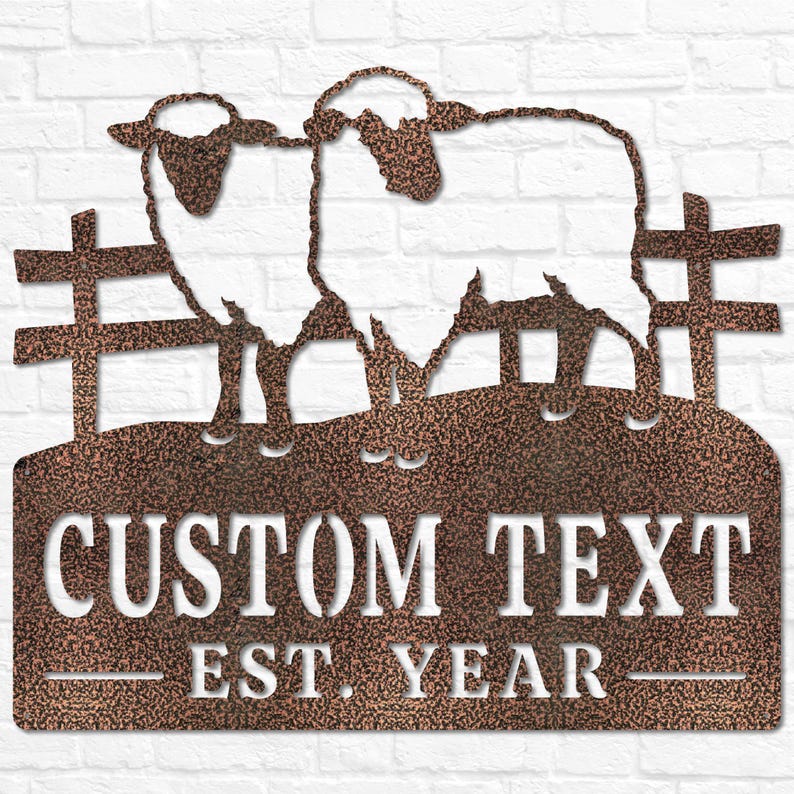Custom Metal Sheep Farm Name Sign, Outdoor Sheep Farm Decor, Ranch ...
