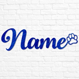 Personalized Metal Pet Name With Paw | Custom Metal Dog Décor | Dog ...