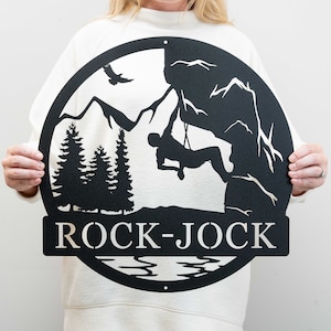 Personalized Male Female Rock Climber Metal Sign, Mountain Decor ...