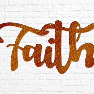 Metal Faith Sign | Metal Word Wall Decor | Faith Sign | Religious Wall ...