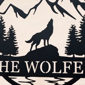 Personalized Wolf Howling Metal Ranch Sign | Custom Wolf Name Sign ...