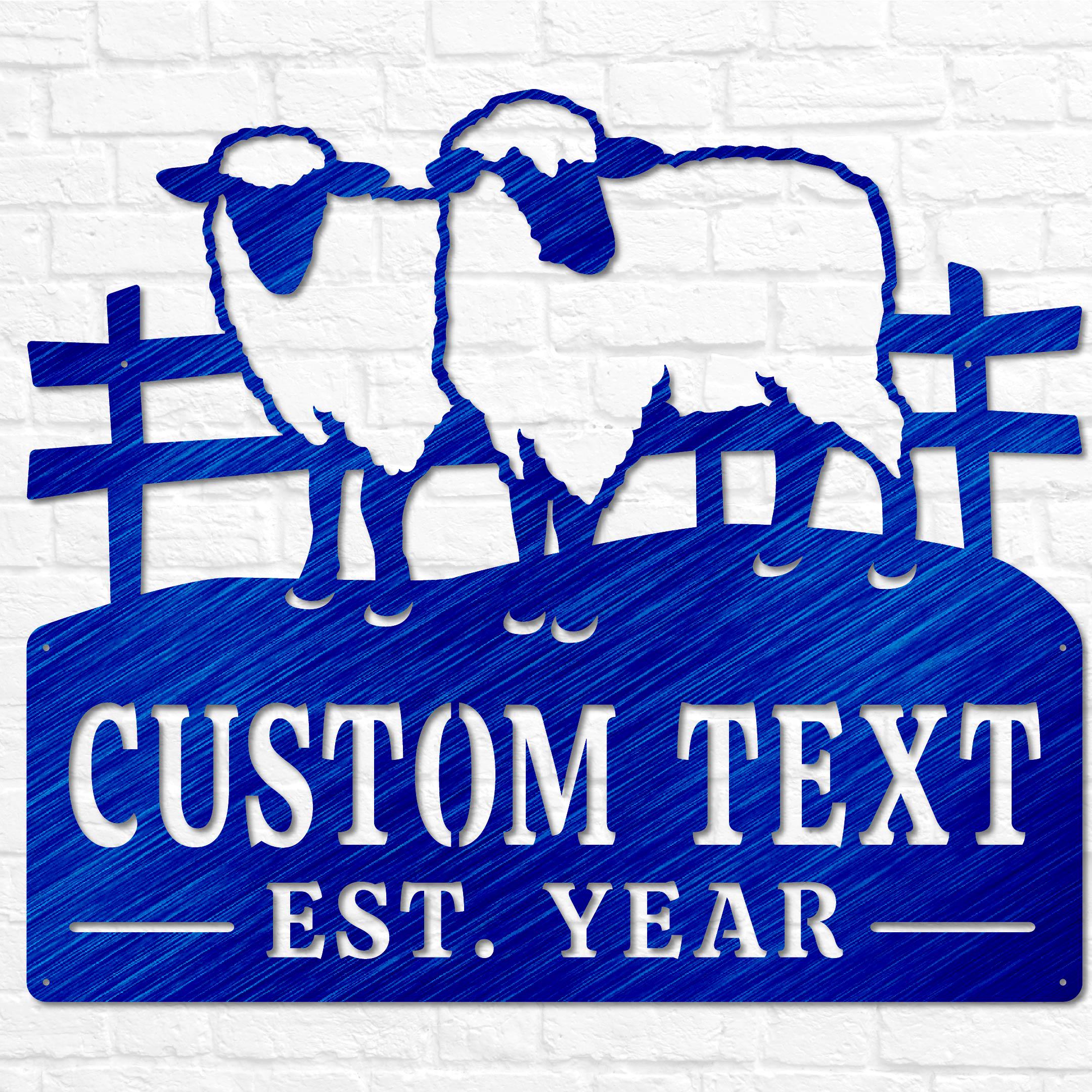 Custom Metal Sheep Farm Name Sign, Outdoor Sheep Farm Decor, Ranch ...