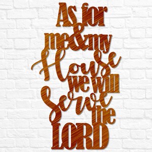 As for Me and My House We Will Serve the Lord Sign | Metal Word Wall ...