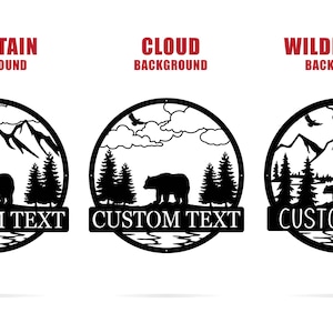 Bear Cabin Sign | Personalized Metal Bear Sign | Cabin Decor | Outdoor ...