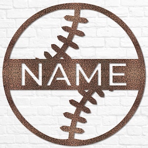 Personalized Metal Baseball Softball Name Sign, Custom Baseball ...