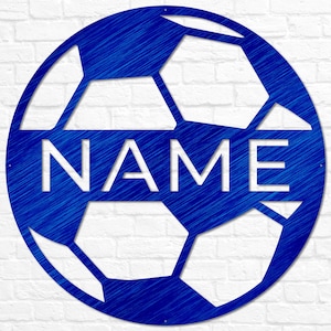 Personalized Soccer Ball Name Sign, Metal Wall Art, Soccer Name Sign ...