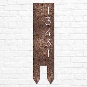 Metal Personalized Vertical Address Stake, Custom House Numbers, Metal ...
