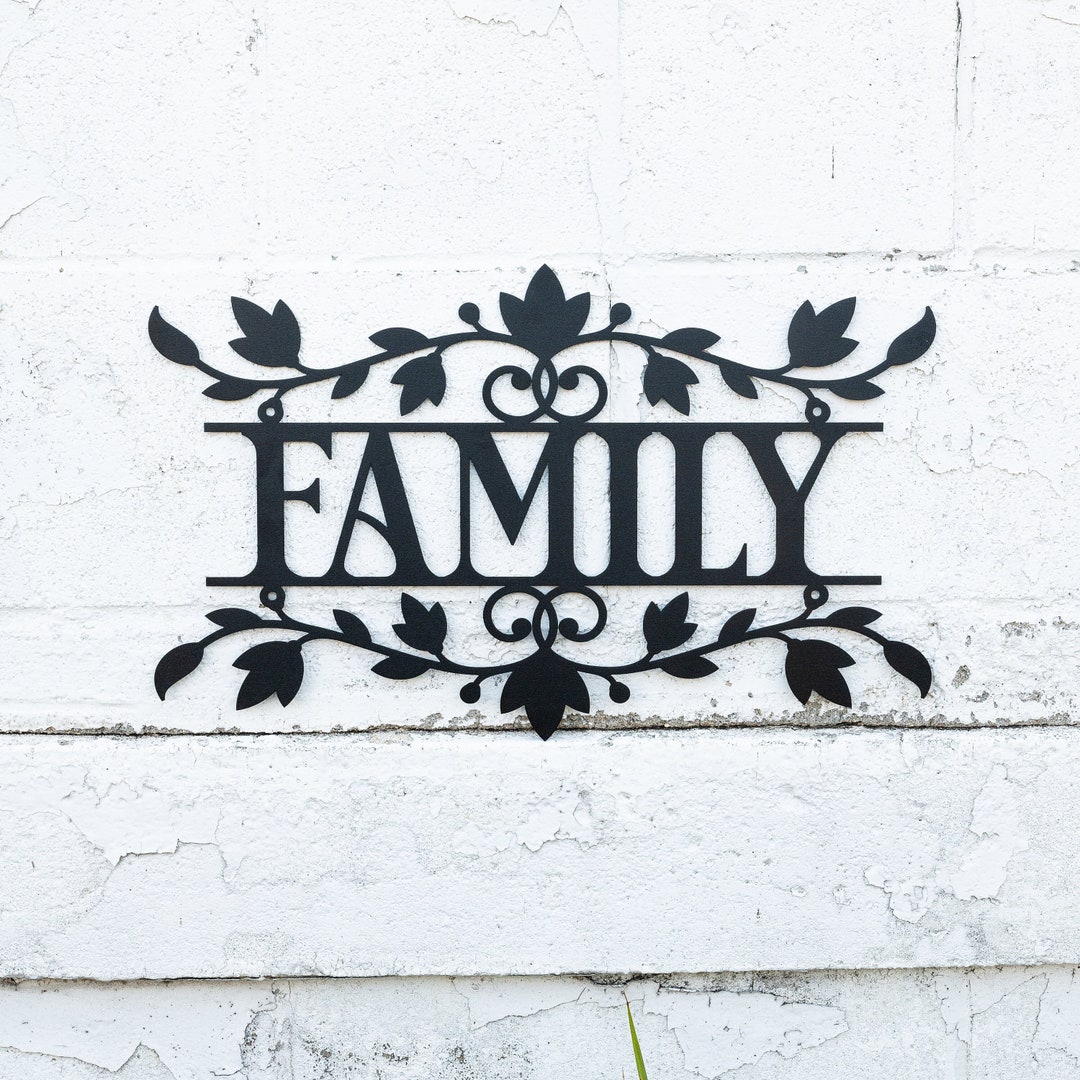 Metal Family Sign Metal Family Wall Decor Family Wall Art Family Wall ...