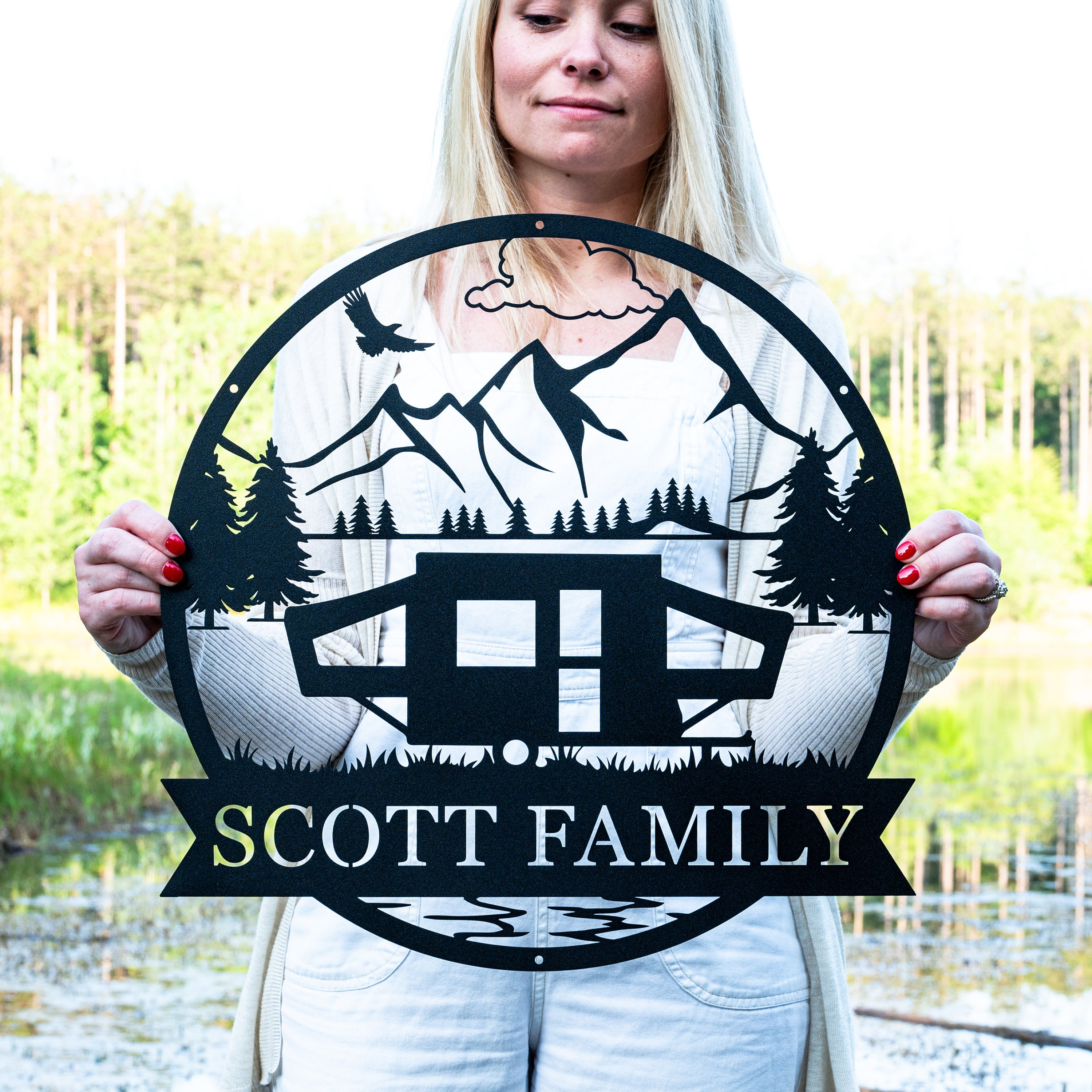 Custom Metal Pop up Camper Outdoor Sign | Camper Decor | Camping Gift ...