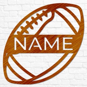 Personalized USA Football Metal Wall Art, Football Sign, Football Name ...
