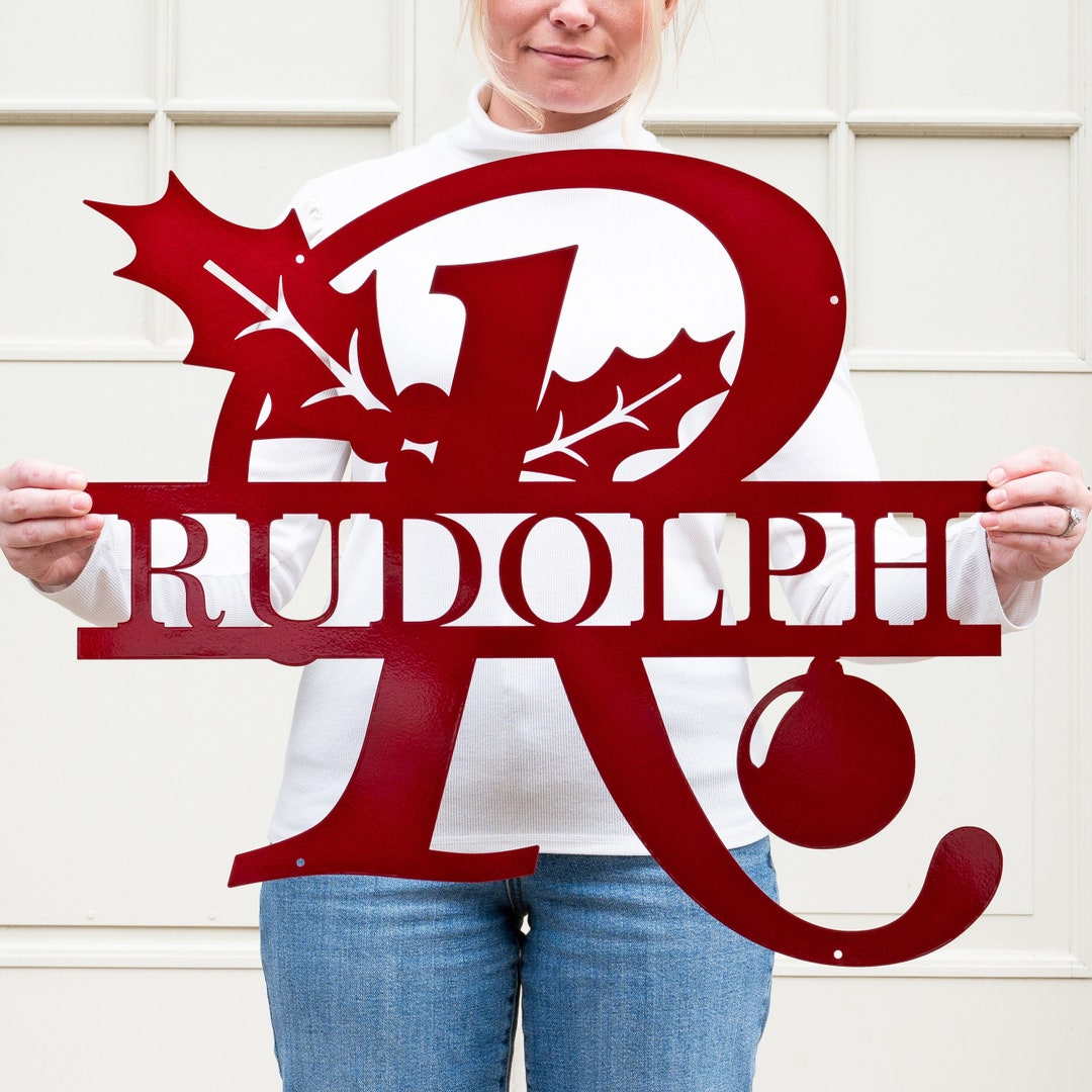 Metal Christmas Letter Monogram With Name, Christmas Letter Monogram ...